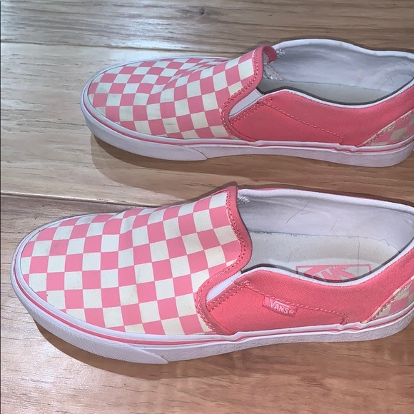 Vans | Shoes | Strawberry Pink Checkerboard Vans | Poshmark